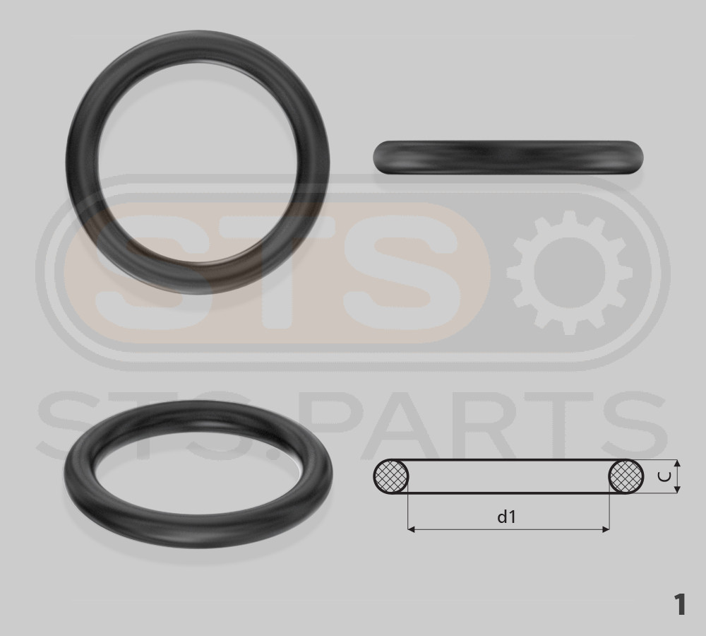 O-02031 Rubber rubber ring for hydraulic oil cooler C1,68 d1 50,52 New ...